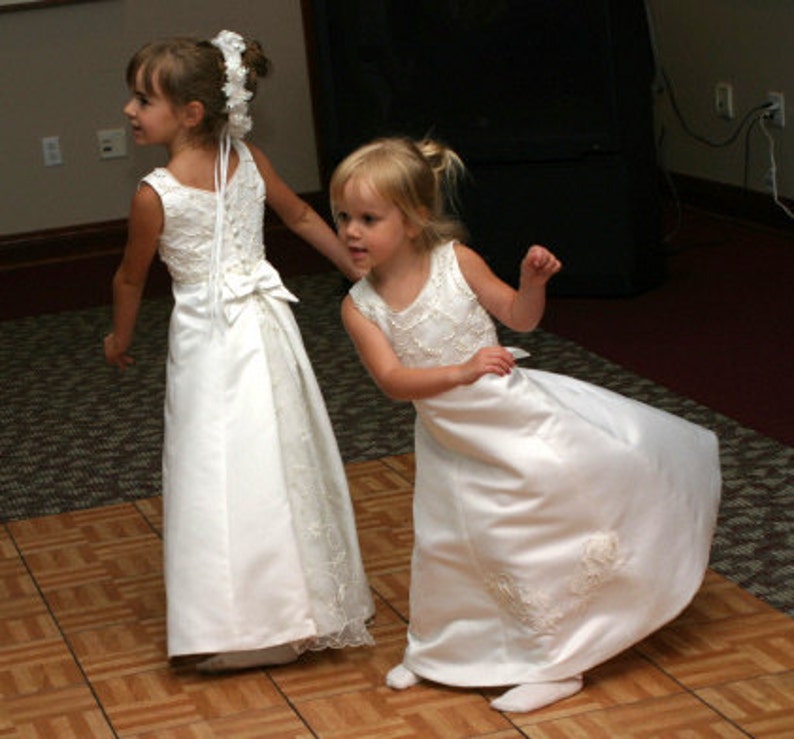 Miniature Bride Flower Girl Dress Floor Length Satin Custom | Etsy
