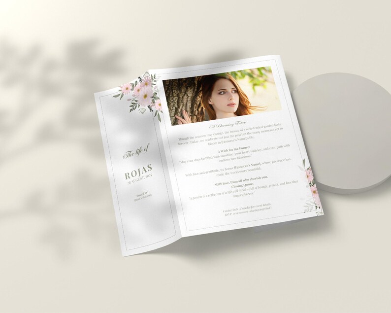 Heavenly Gate Fold Funeral Program: Editable Canva Template (digital ...