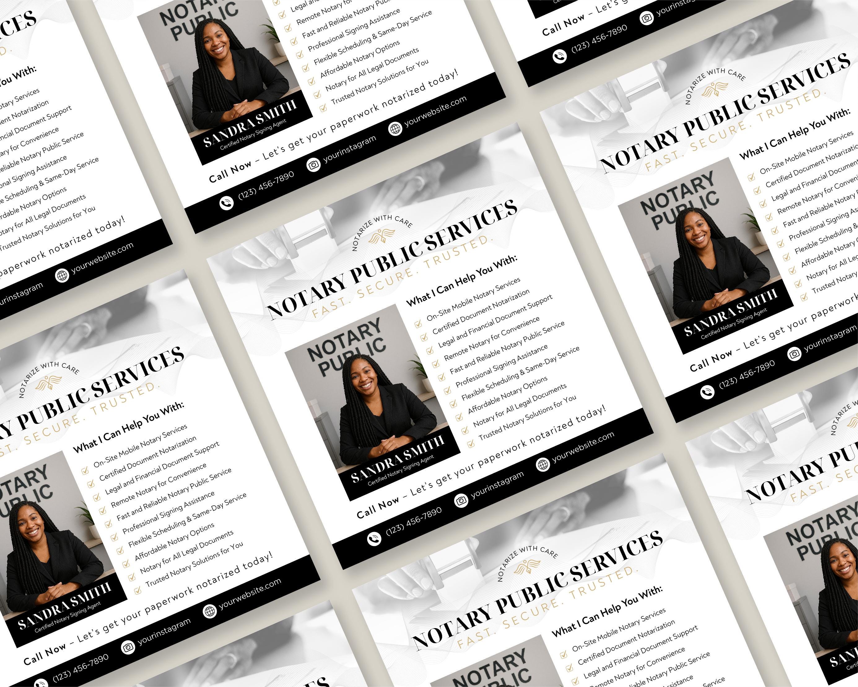 Notary Public Flyer Template - Customize Your Document Notarization ...