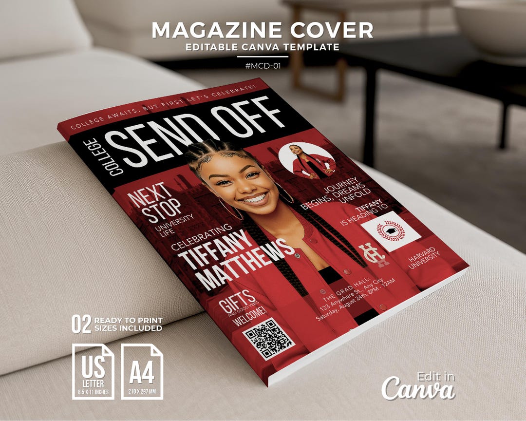 Magazine Style Graduation Invitation: Editable College Send-off Flyer ...