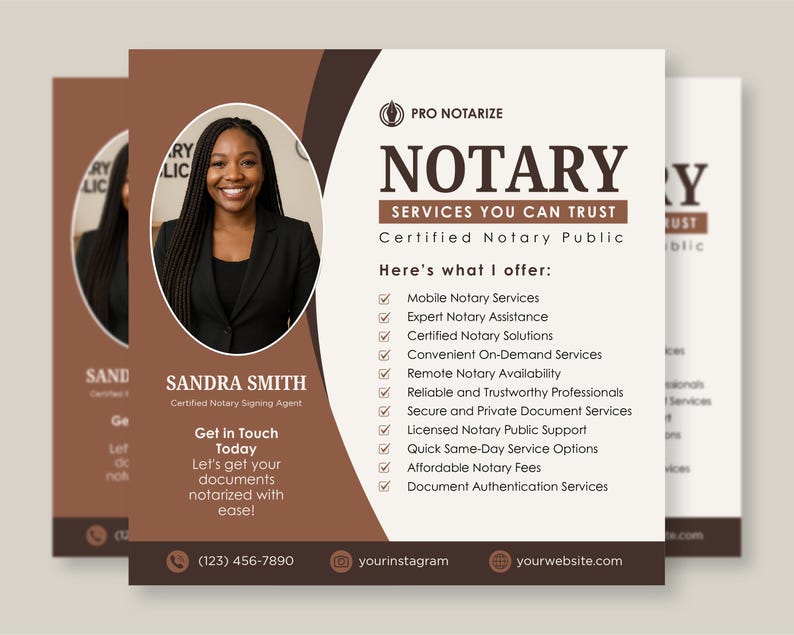 Notary Services Flyer Template: DIY Notary Public Design (canva Pro ...
