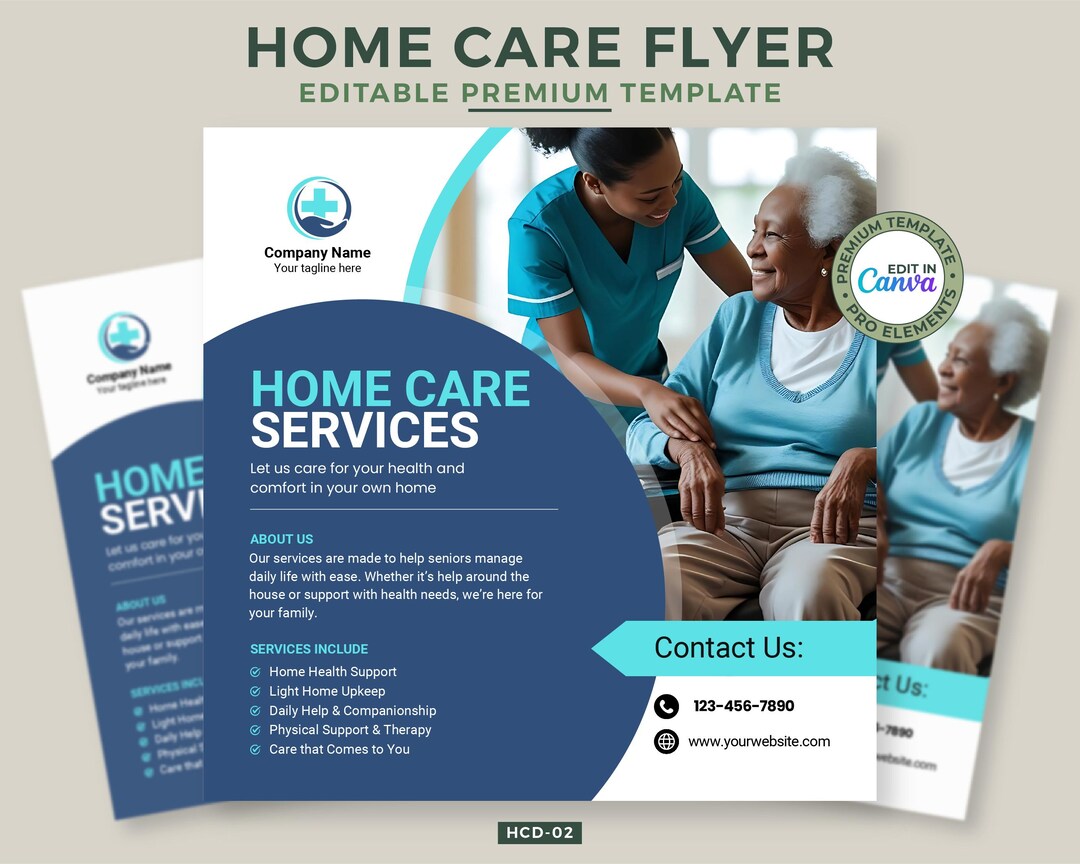 Home Care Service Flyer Template: DIY Canva Design (social Media) #HCD ...