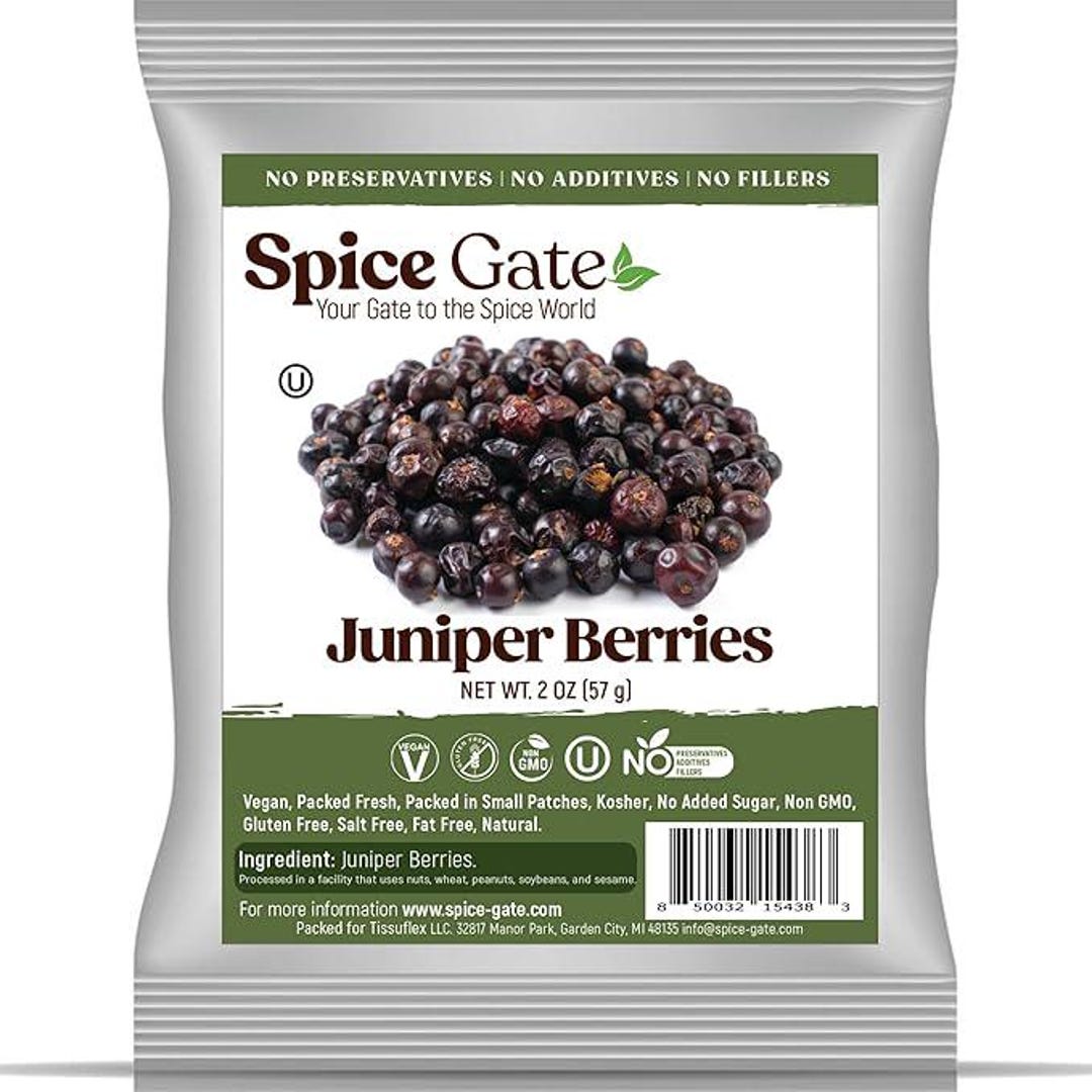 Spice Gate Juniper Berries - Whole Berries (2 Oz) Ideal for Meat ...
