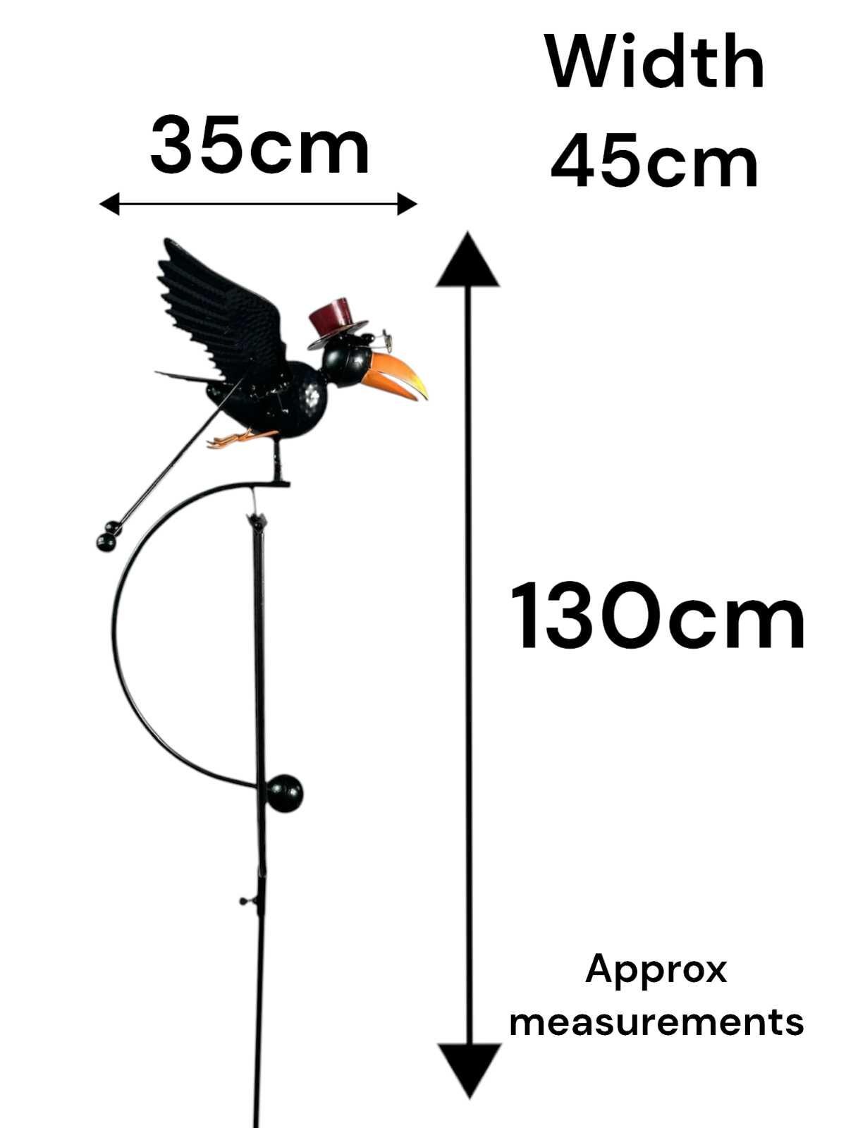 Flying Rocking Balancing Dad Crow Rocker Garden Ornament Decoration ...