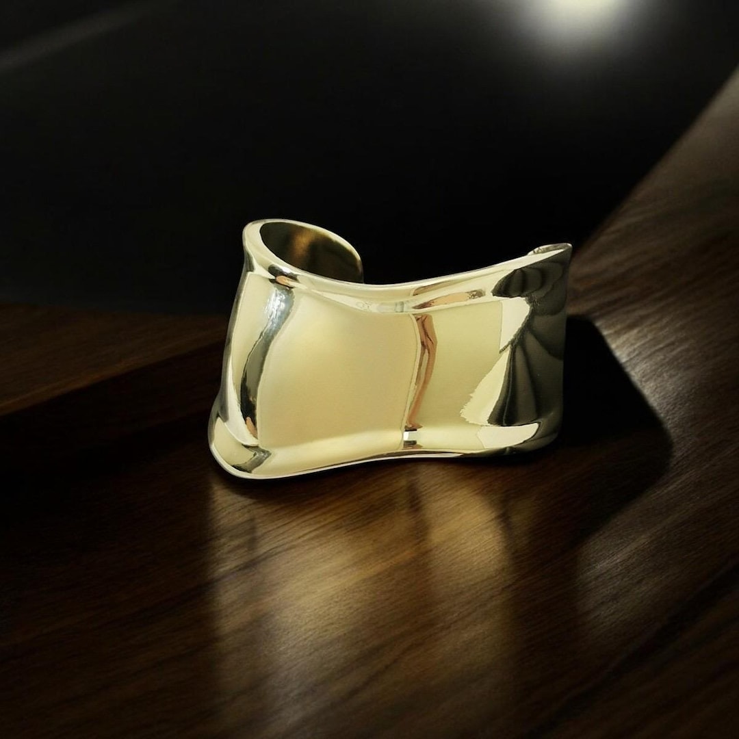 Silver Wide Cuff Bracelet, Silver Bone Cuff Bracelet, Chunky Cuff ...