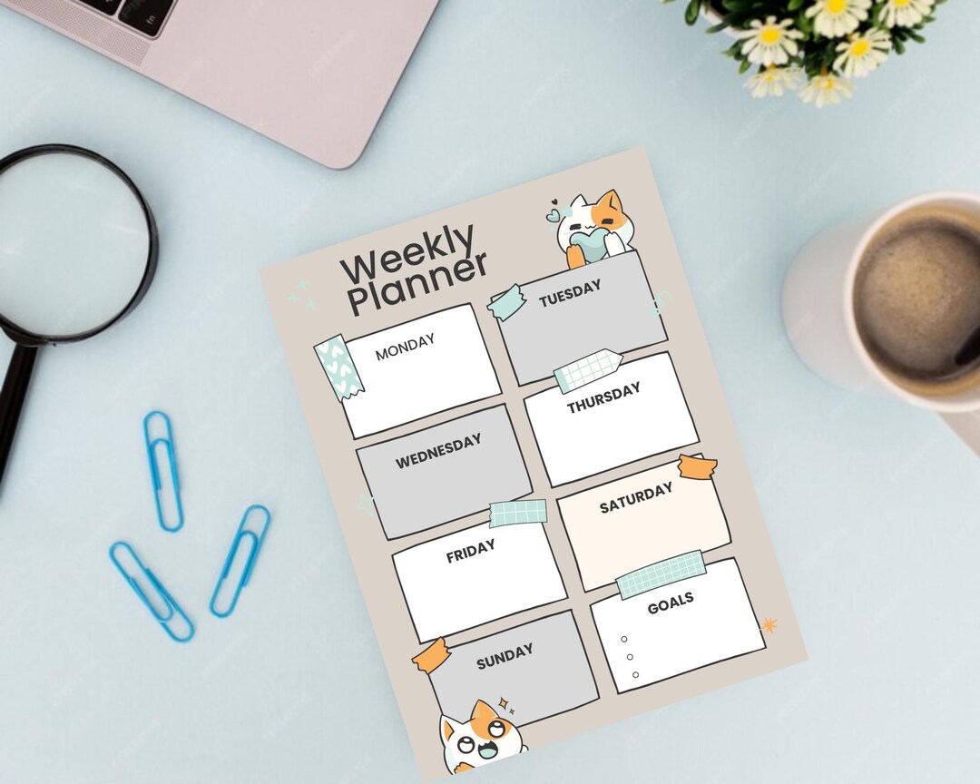 Editable Weekly Planner | Printable PDF/PNG | Undated To-do List and ...