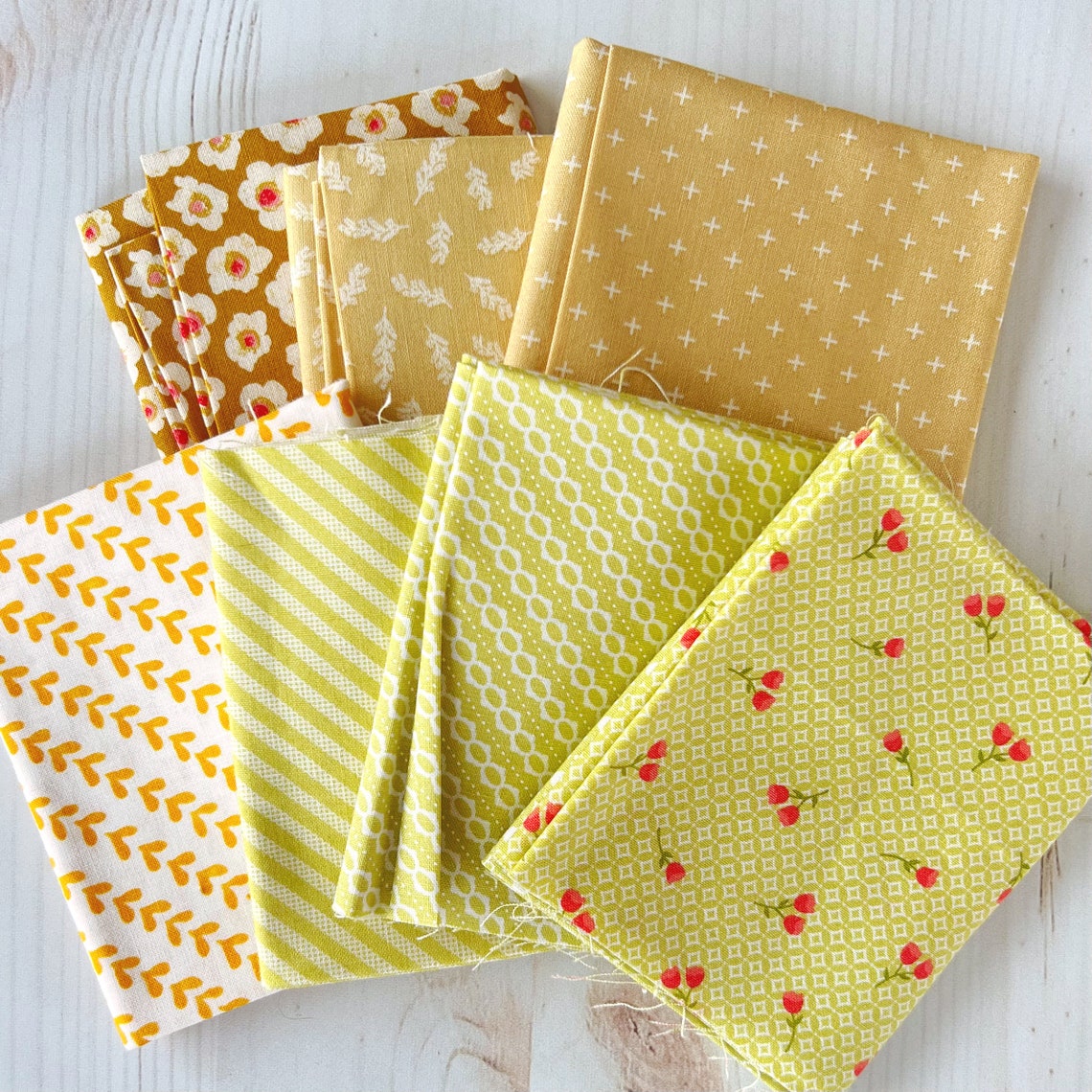 Stashbuilder Color Bundle of Fabrics Maize and Yellow-green - Etsy