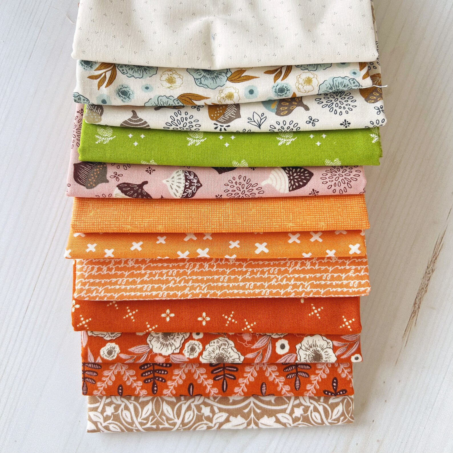 Scrappy Quarter-yard Bundle of Moda Fabrics Curated by Fig Tree & Co. for Figs and Friends ...