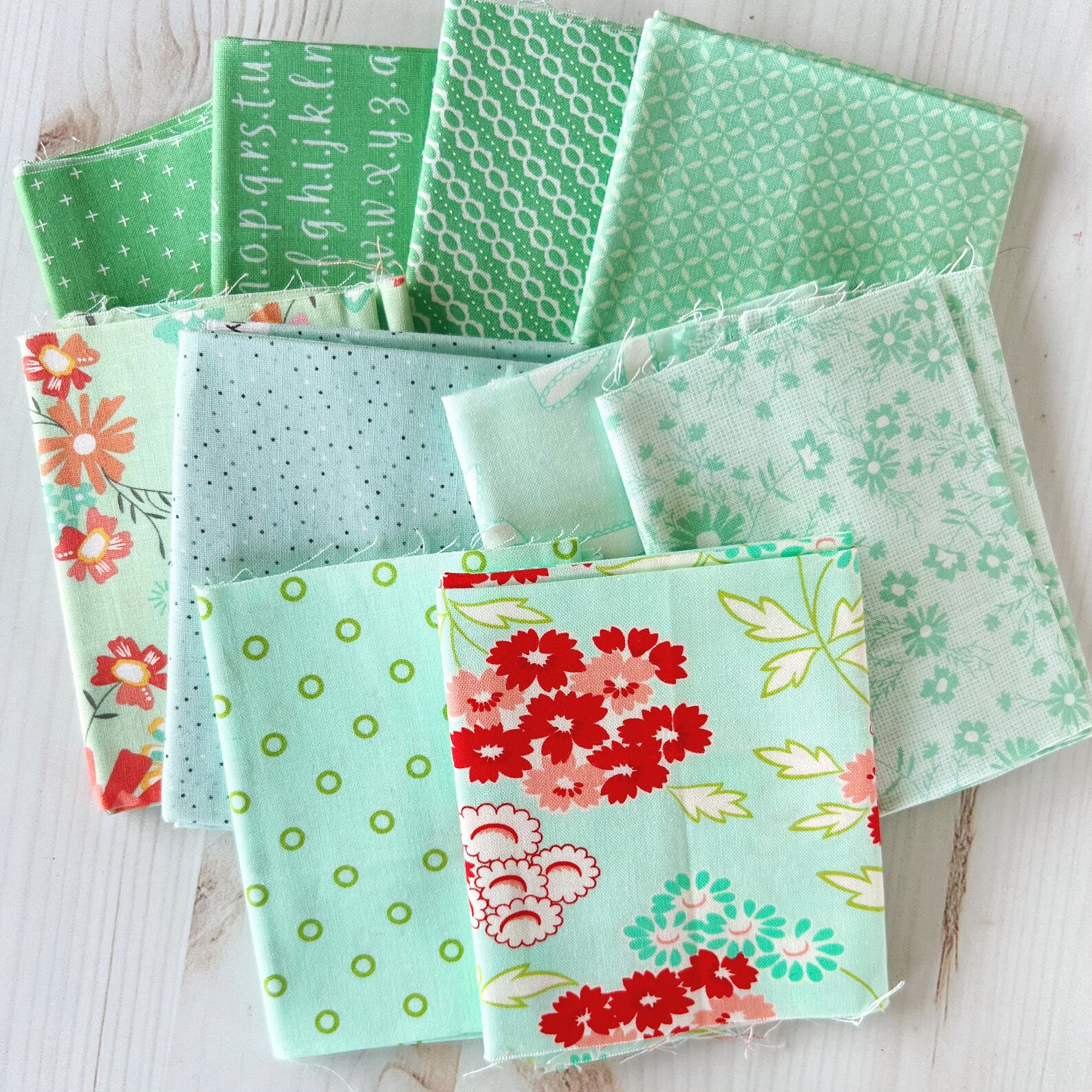 Stashbuilder Color Bundle of Fabrics Soft Blue-greens - Etsy