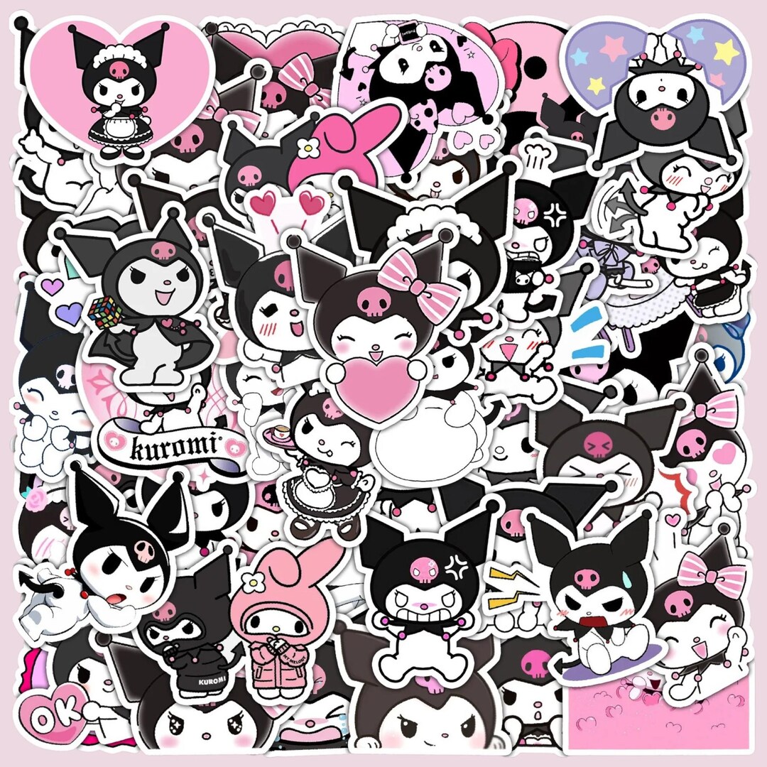 Cute Sanrio Kuromi Stickers, 50PCS Anime Kawaii Kurumi Sticker, Kids ...