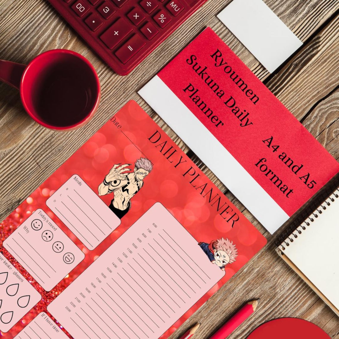 Jujutsu Kaisen Daily Planner | Ryoumen Sukuna Daily Planner | Anime ...