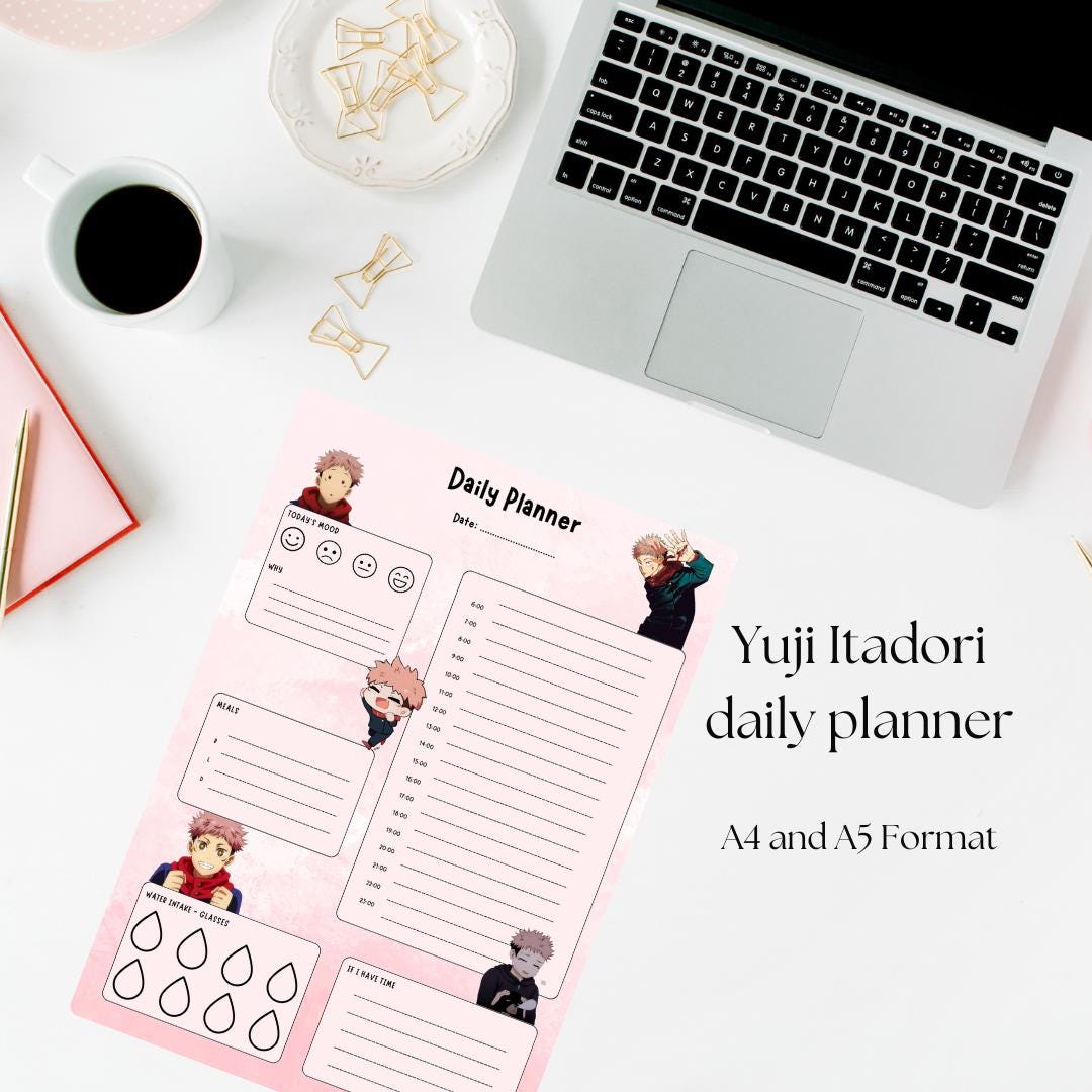 Jujutsu Kaisen Daily Planner | Yuji Itadori Daily Planner | Anime ...