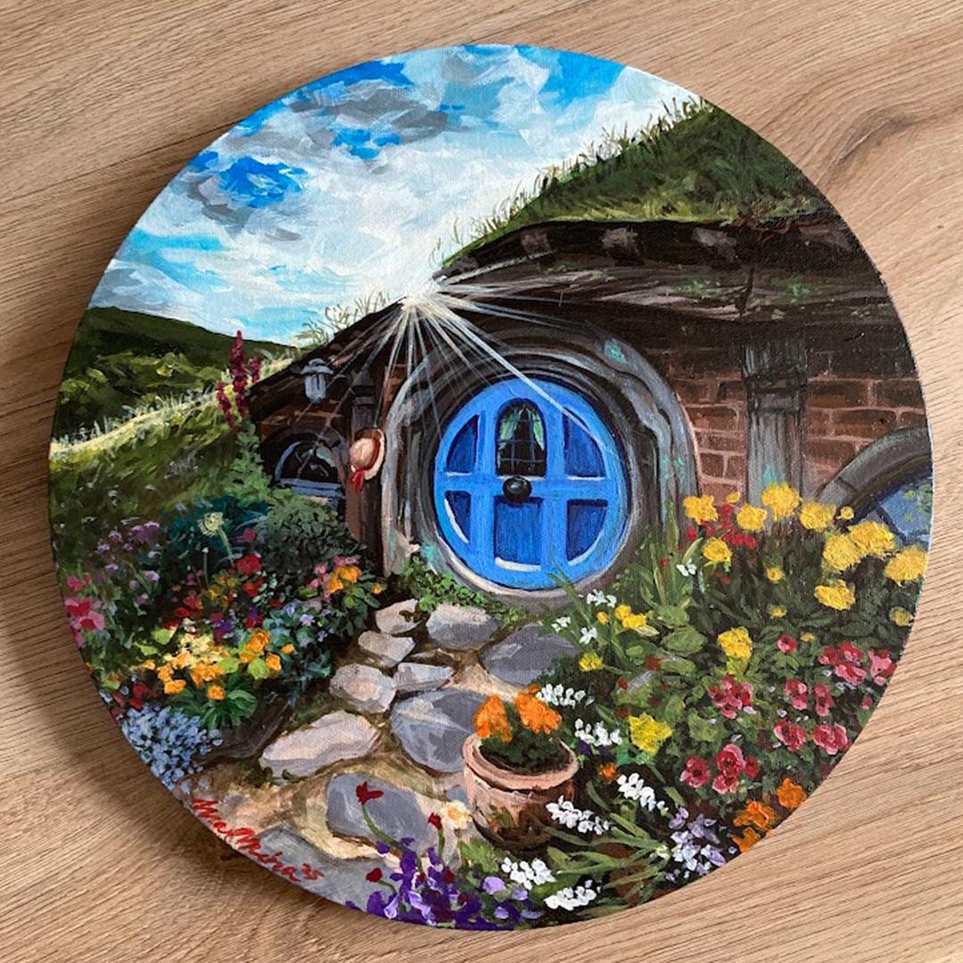 Hobbiton Inspired Fanart - Fantasy Shire Art - Landscape Art - Etsy