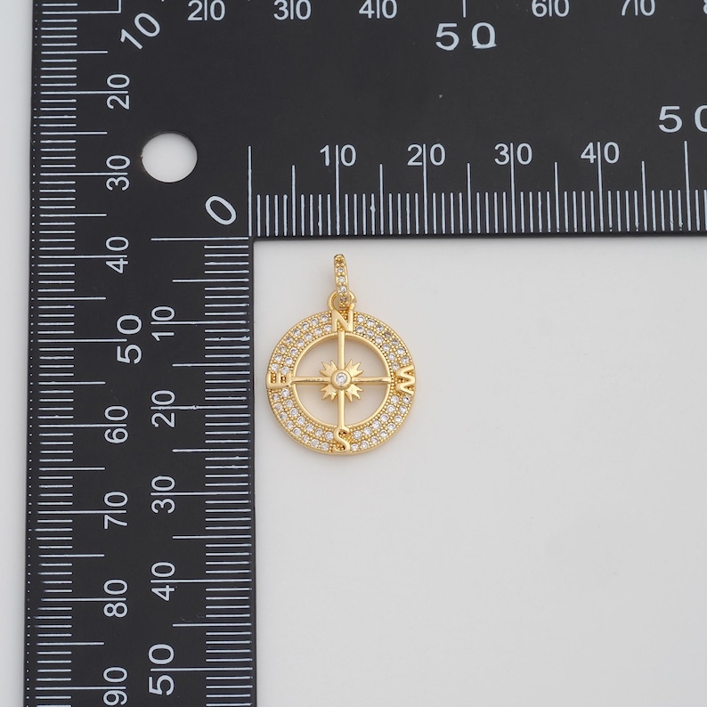 Gold Compass Charms 18K Gold Filled Direction Pendant for DIY Bracelet ...