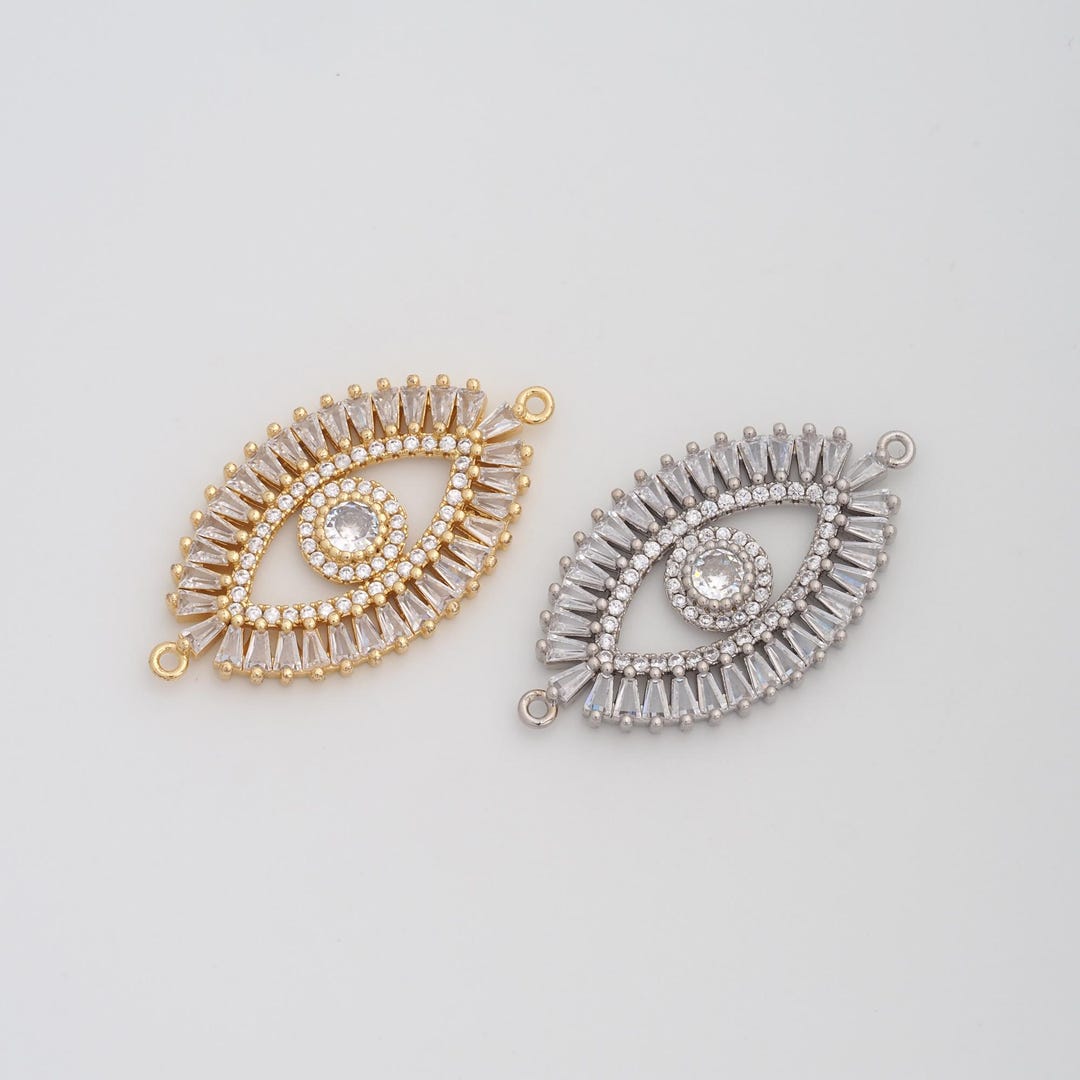 Gold Evil Eye Connectors 18K Gold Filled Devil Eye Connectors for DIY ...