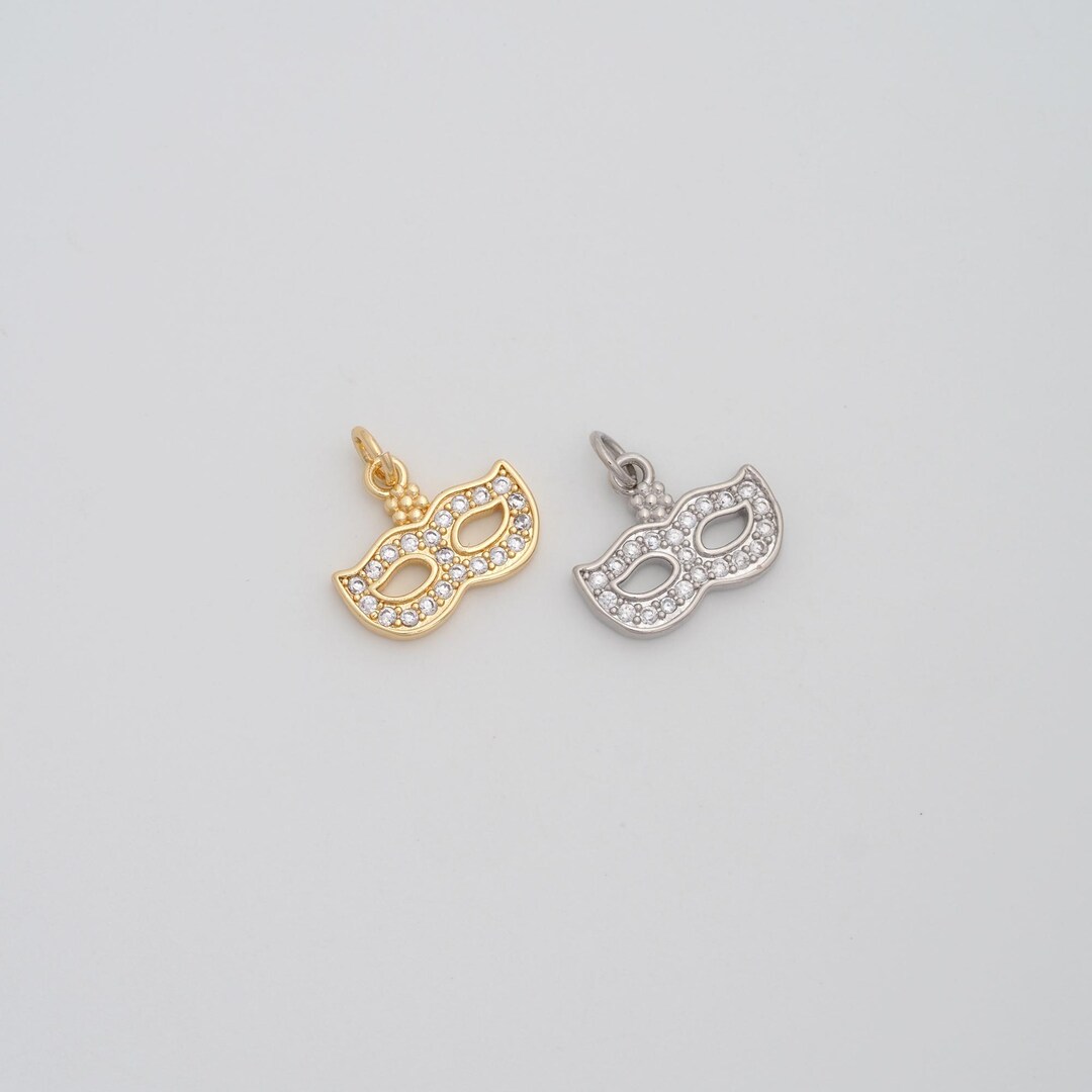 Gold Mask Charms 18K Gold Filled Mask Pendant for DIY Bracelet Necklace ...