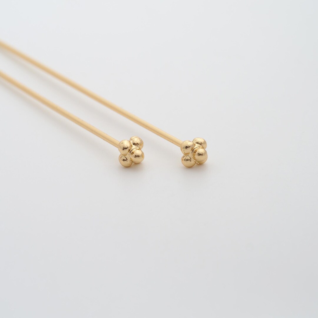 5 Pcs Gold Flower Head Pins 18K Gold Filled Flower Head Pins for DIY ...