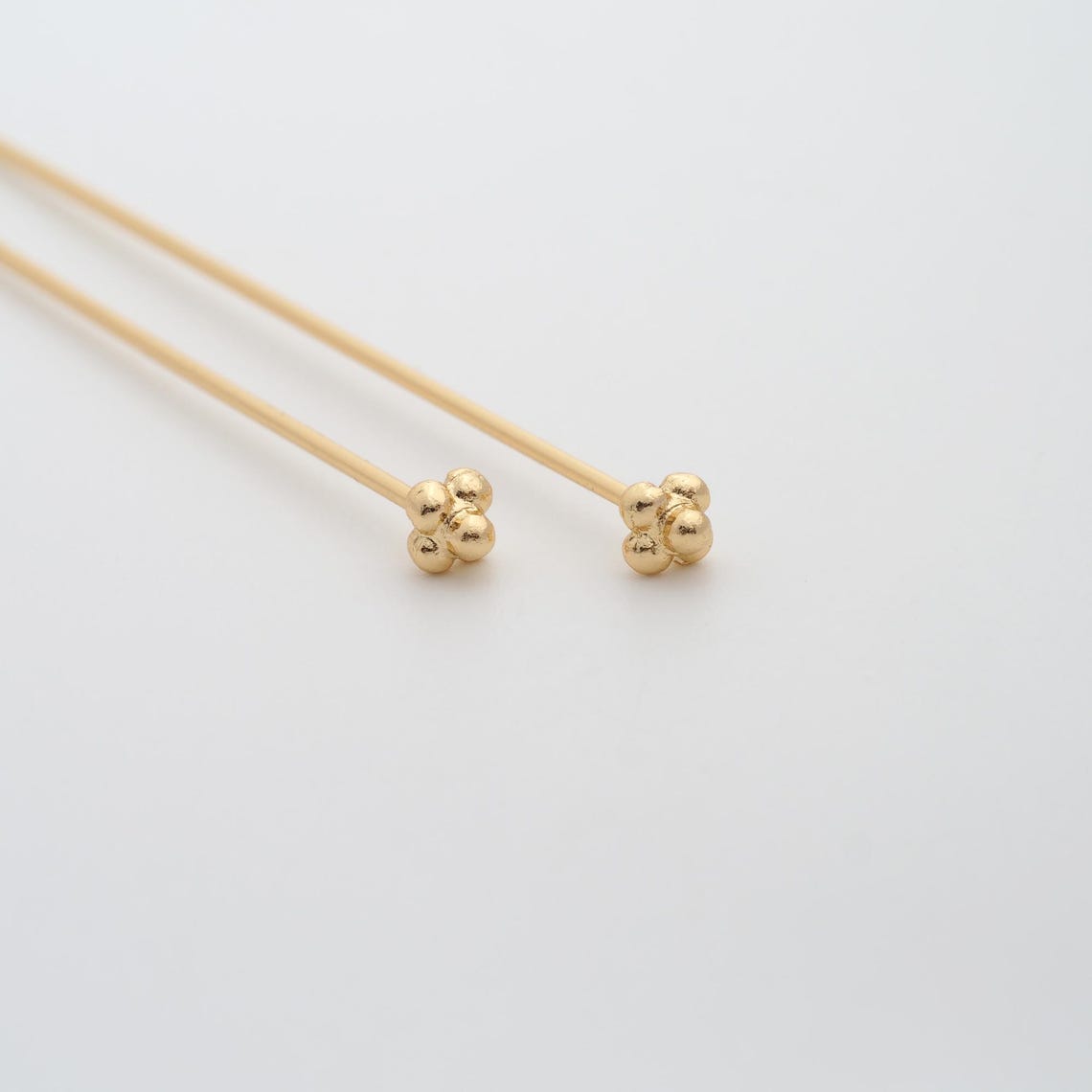 5 Pcs Gold Flower Head Pins 18K Gold Filled Flower Head Pins for DIY ...