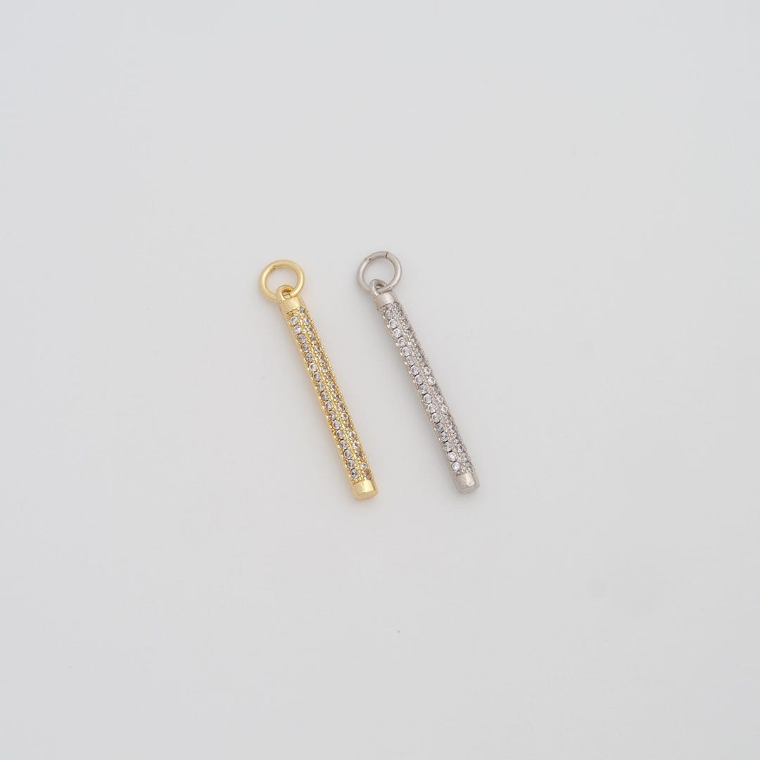 Gold Stick Charms 18K Gold Filled Bar Pendant for DIY Bracelet Necklace ...