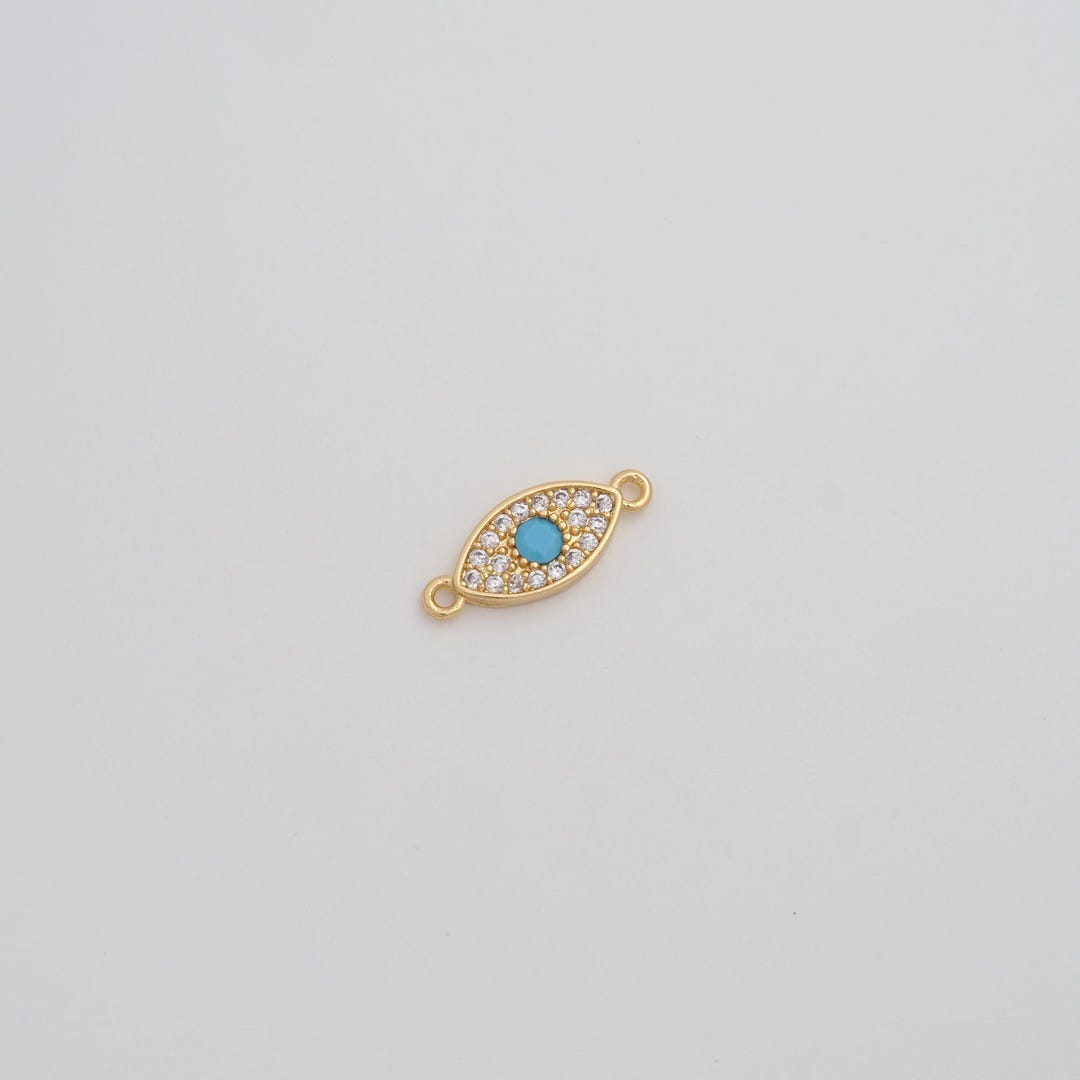 Gold Evil Eye Connectors 18K Gold Filled Devil Eye Connectors for DIY ...