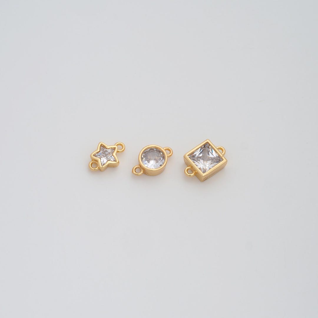 Gold Round Square Connectors 18K Gold Filled Star Connectors for DIY ...