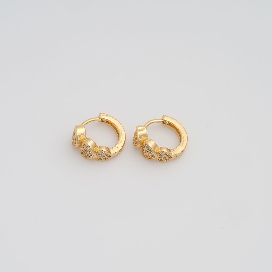 Gold Hoop Earrings 18K Gold Filled Heart Earrings Valentine Gifts ...
