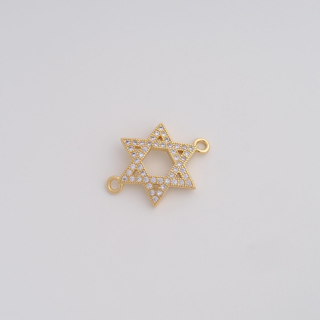 Gold David Star Connectors 18K Gold Filled Jewish Star Connectors for ...