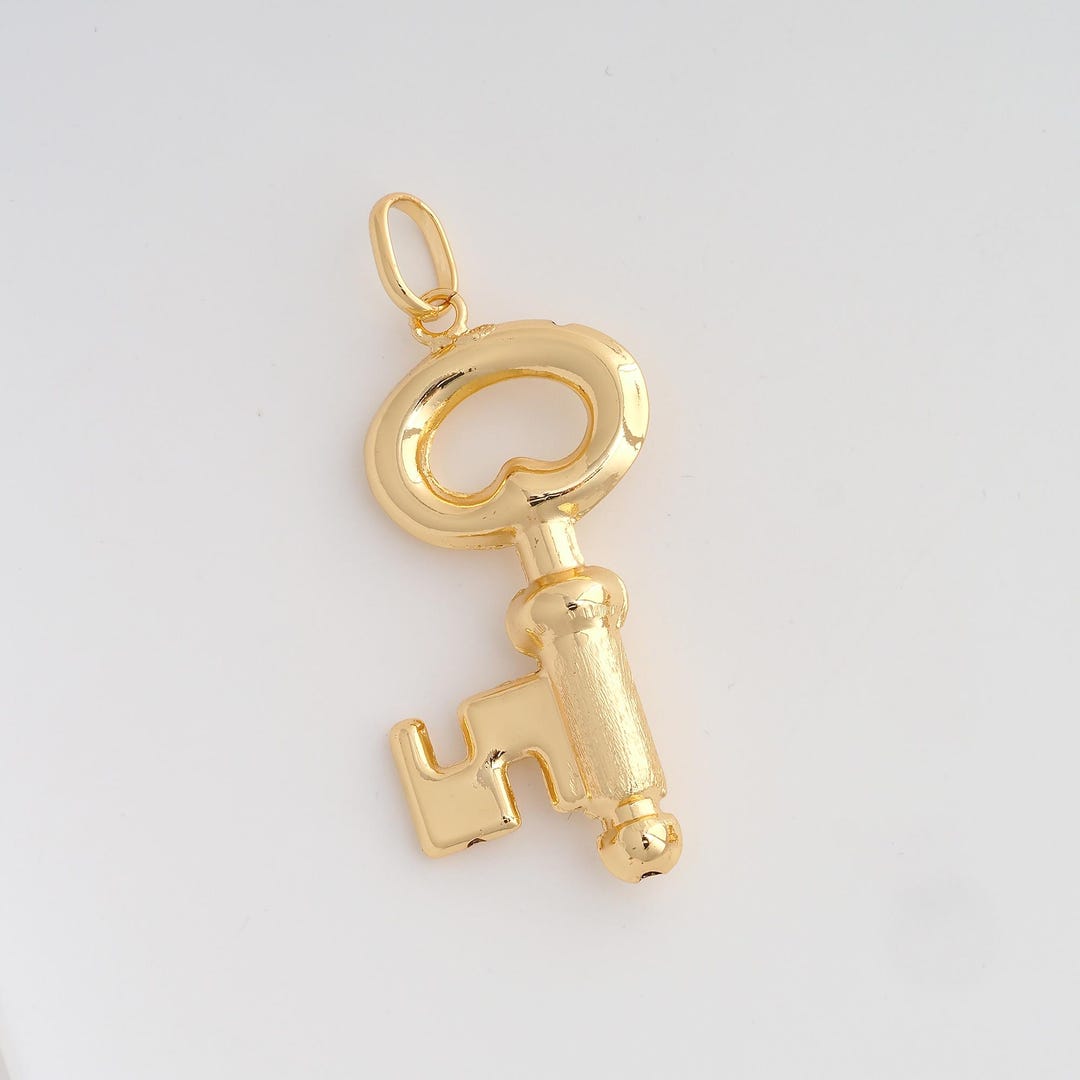 Gold Key Charms 18K Gold Filled Key Pendant for DIY Bracelet Necklace ...