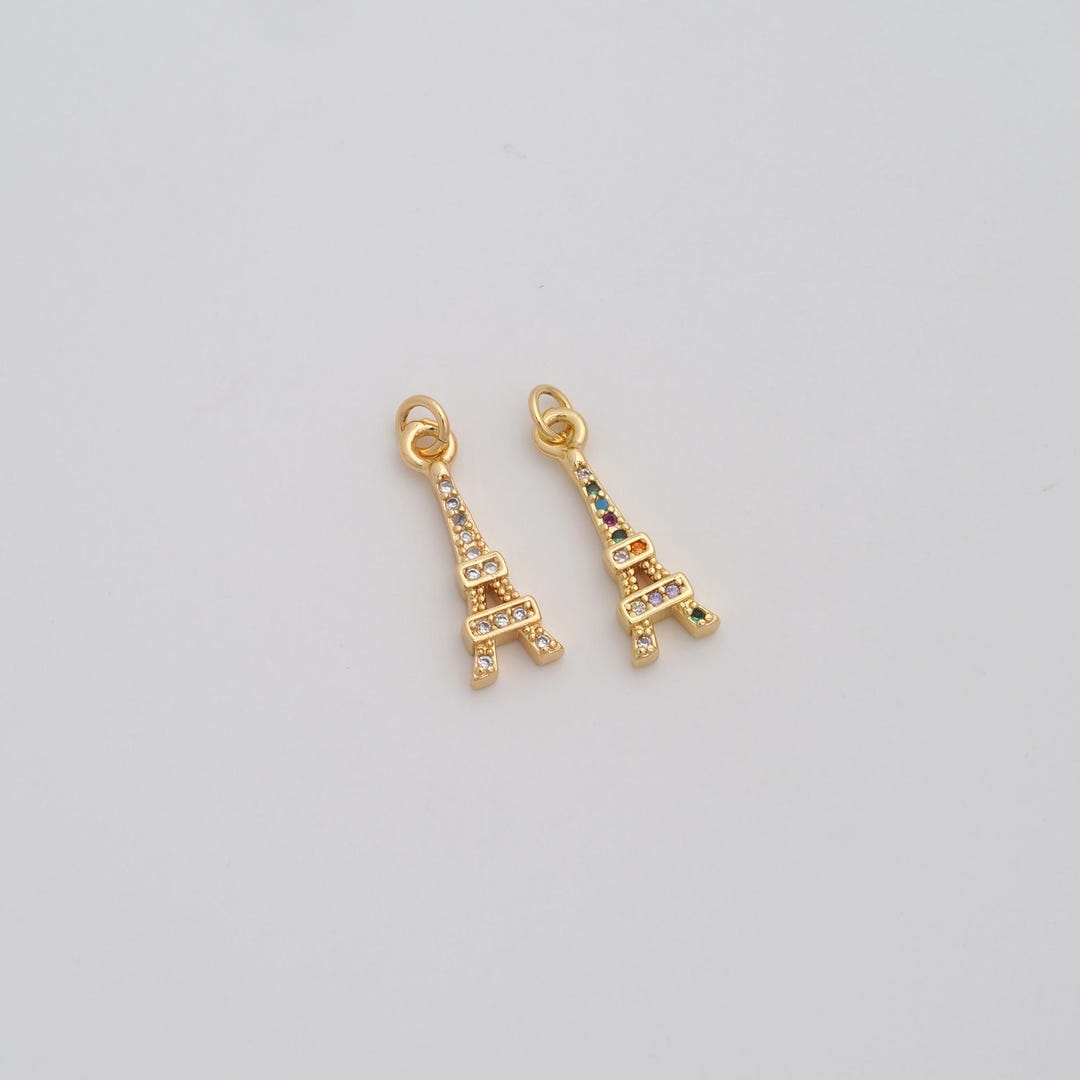 Gold Eiffel Tower Charms 18K Gold Filled Architectural Pendant for DIY ...