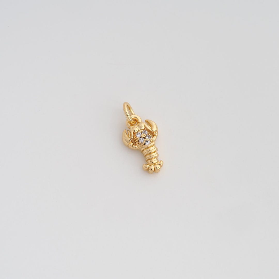 Gold Lobster Charms 18K Gold Filled Marine Life Pendant for DIY ...