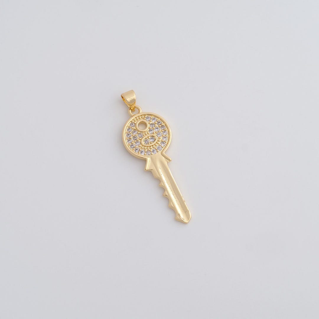Gold Key Charms 18K Gold Filled Key Pendant for DIY Bracelet Necklace ...