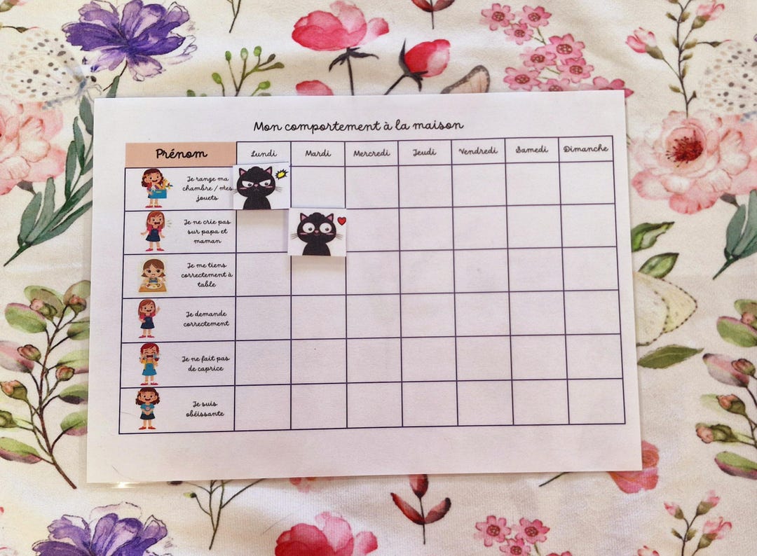Tableau de comportement individuel - Etsy France