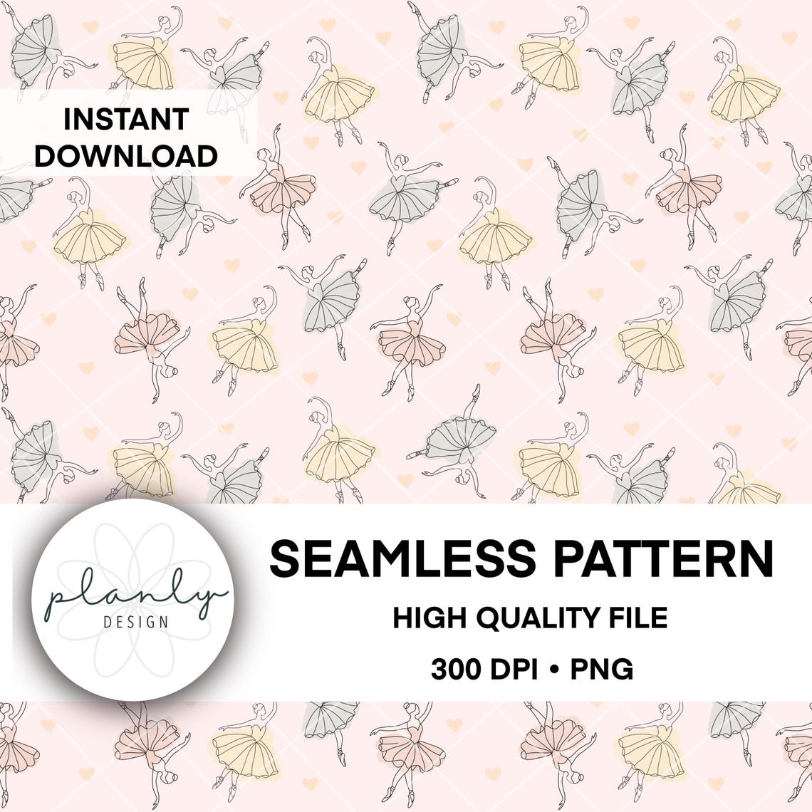 Seamless Dance Pattern, Seamless Ballerina Pattern, Cute Ballet ...