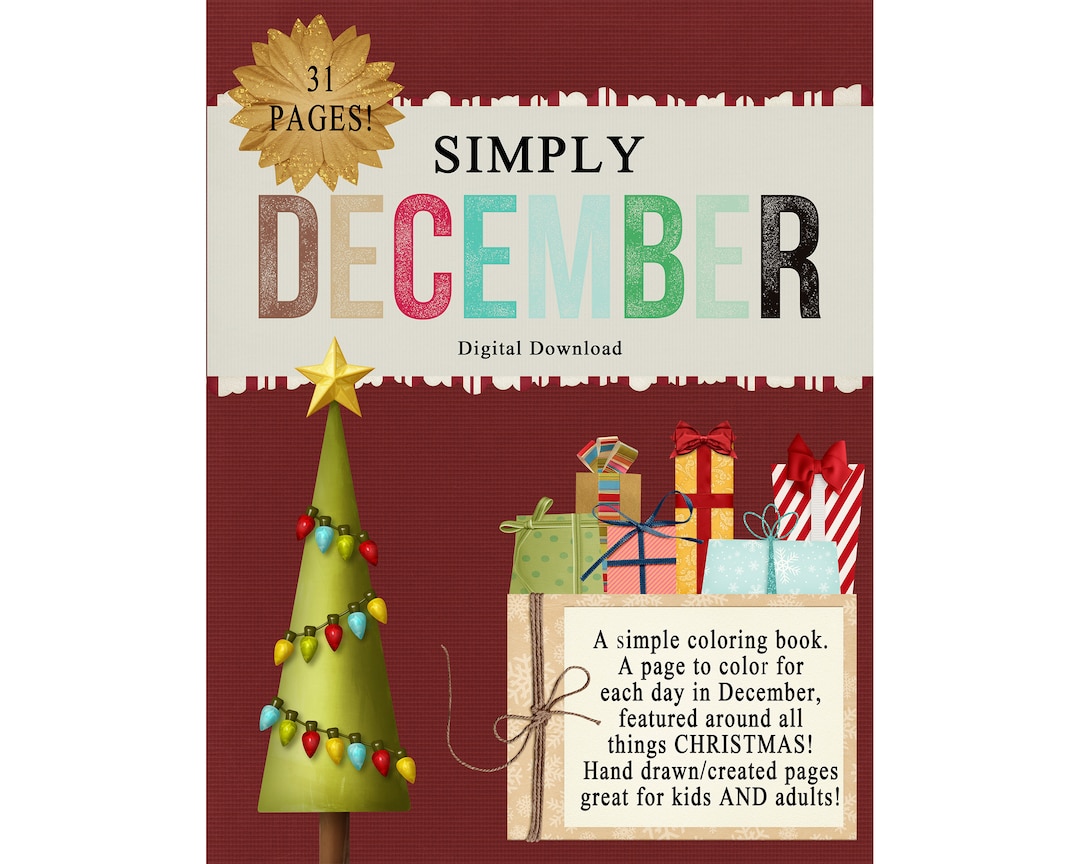 Printed/bound Simply December Coloring Book - Etsy