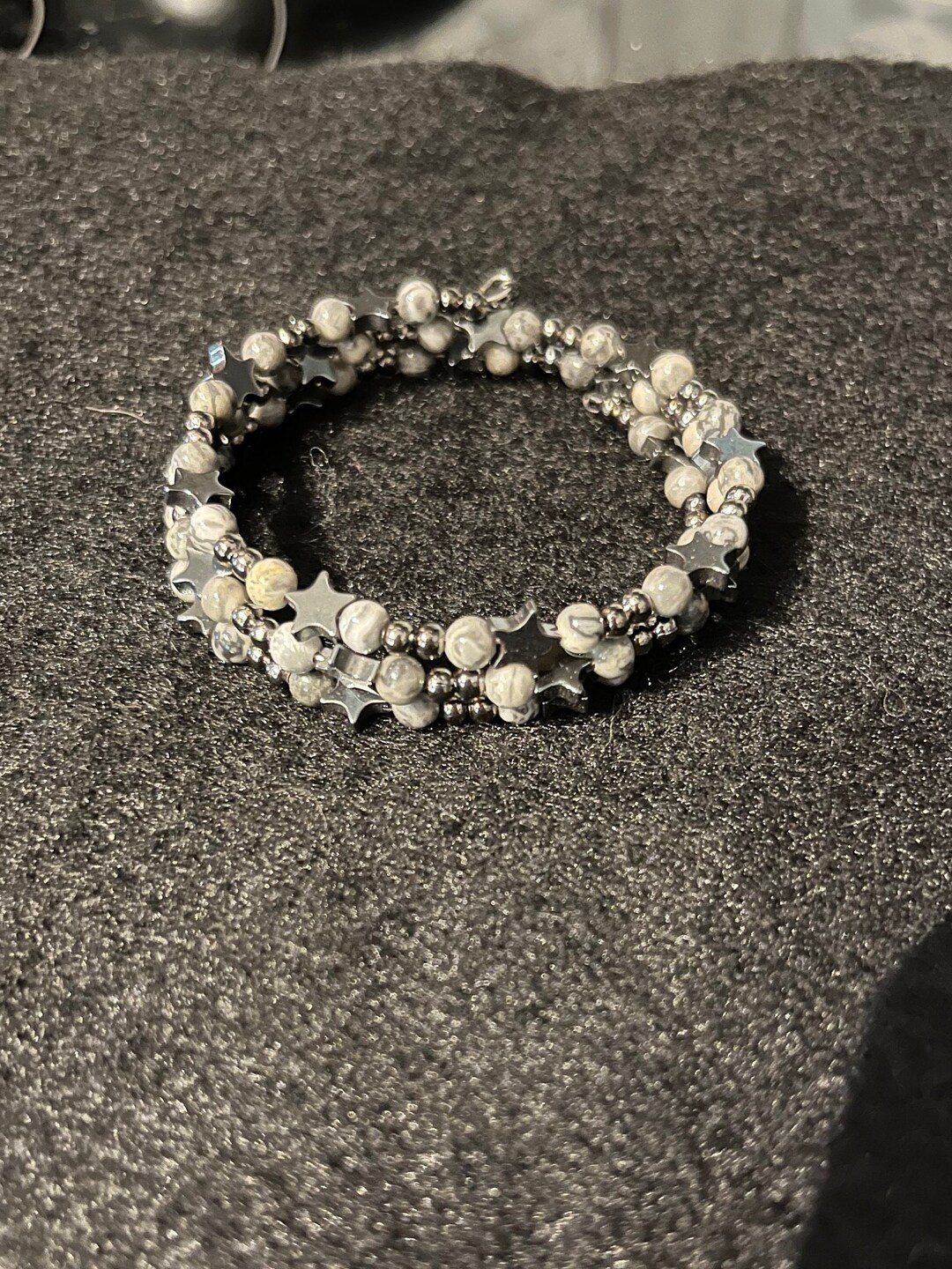 Grey Labradorite Bracelet With Hematite Stars - Etsy