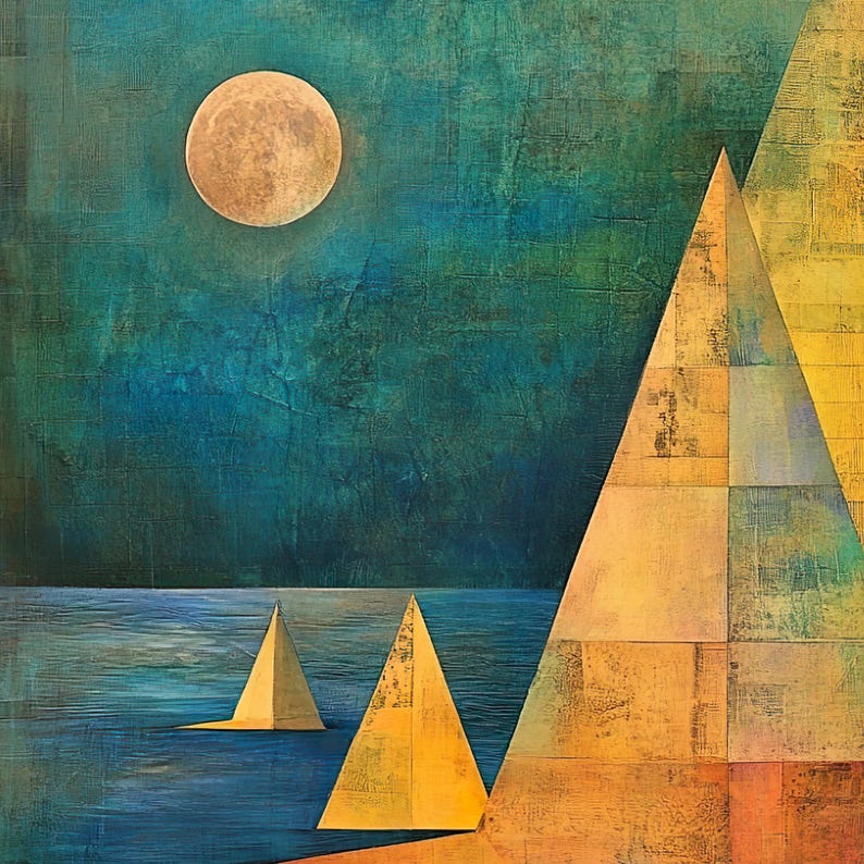 Coastal Geometry Art Print, Abstract Seascape - Etsy