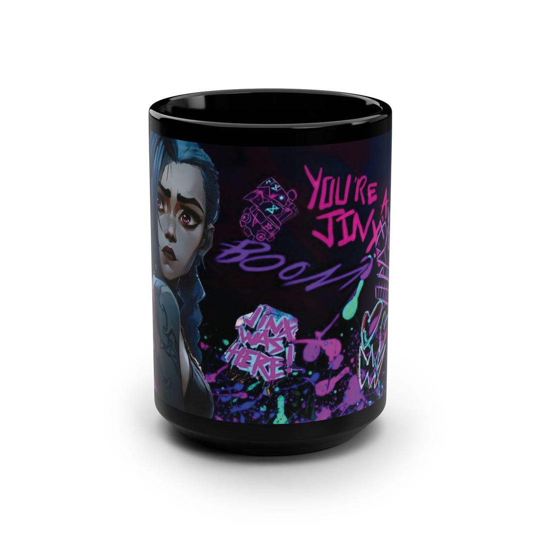 Black Mug Arcane, League of Legends Fan Art Anime Gaming Gift for Lol ...