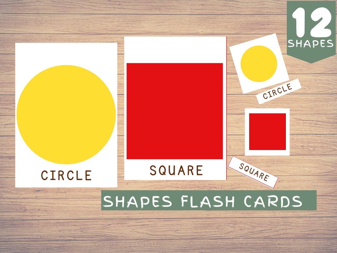 Shapes Flash Cards, Geometric Shapes Flash Cards, Preschool Shapes ...