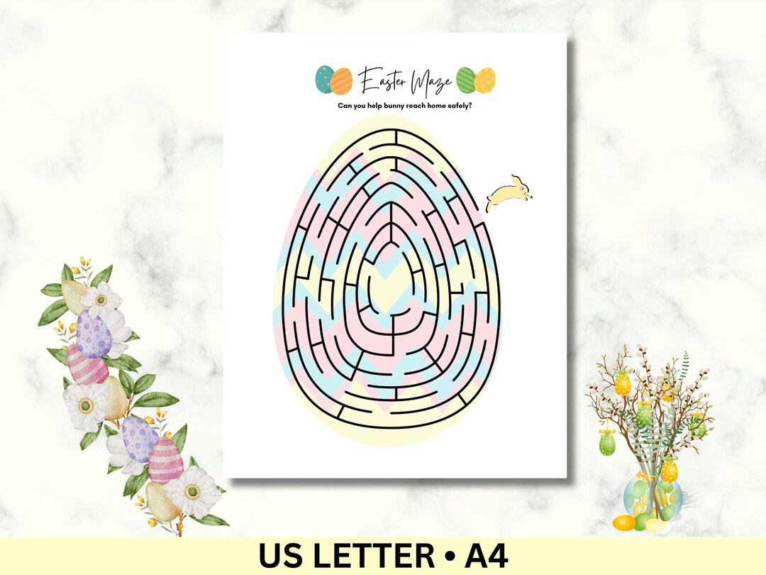 Easter Maze Game,easter Printable Game, Easter Party Game,easter ...