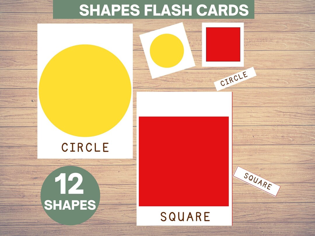 Shapes Flash Cards, Geometric Shapes Flash Cards, Preschool Shapes ...