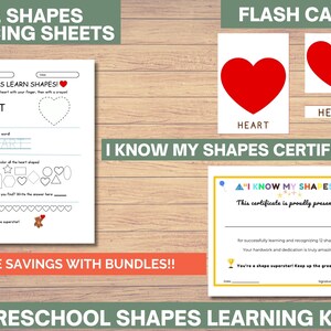 Preschool Shapes Learning Kit, Shape Recognition Bundle, Learn Shapes ...
