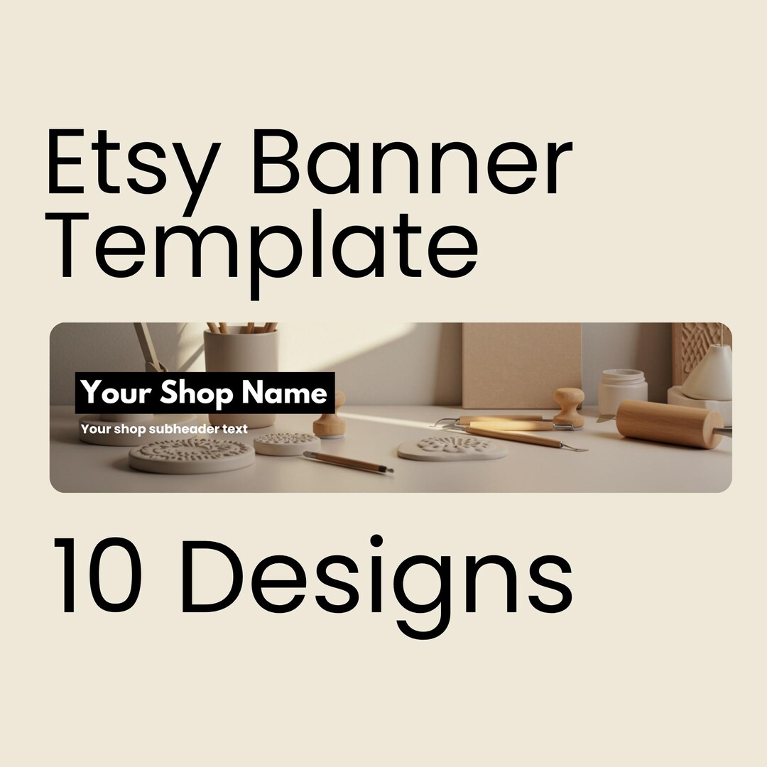 Editable Canva Etsy Shop Banner, Branding Image Banner Mockup, Cover ...