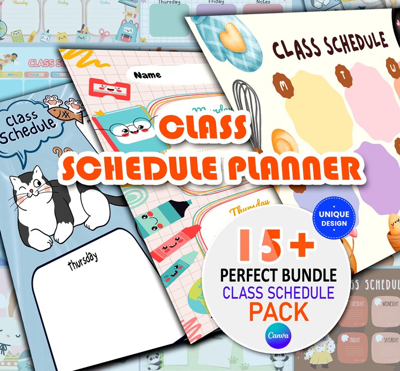 Class Schedule Sheet Digital Download – Unique Design Printable Planner ...