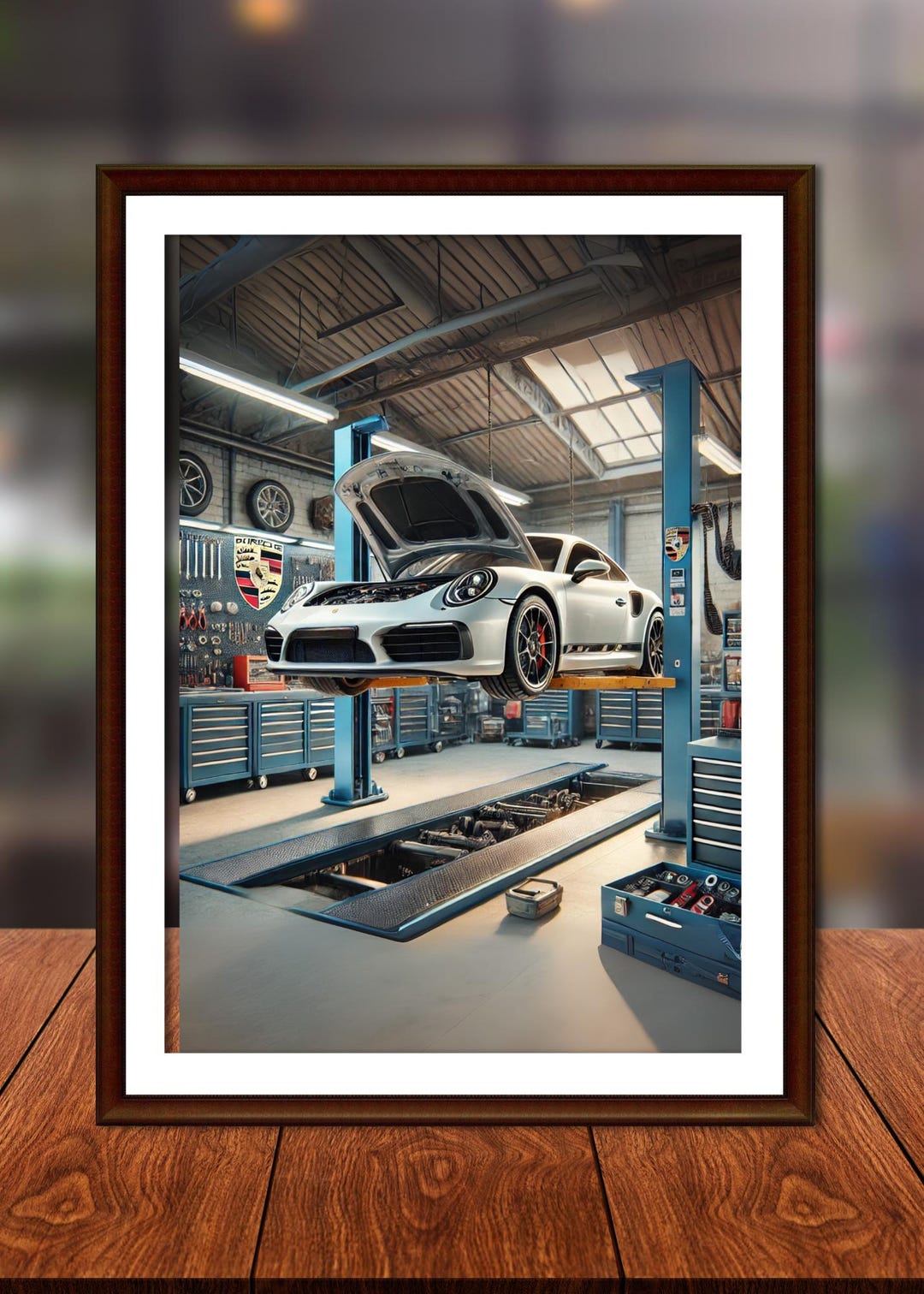 Porsche Car Garage | Auto Shop Wall Art | Digital Download | Mechanic ...