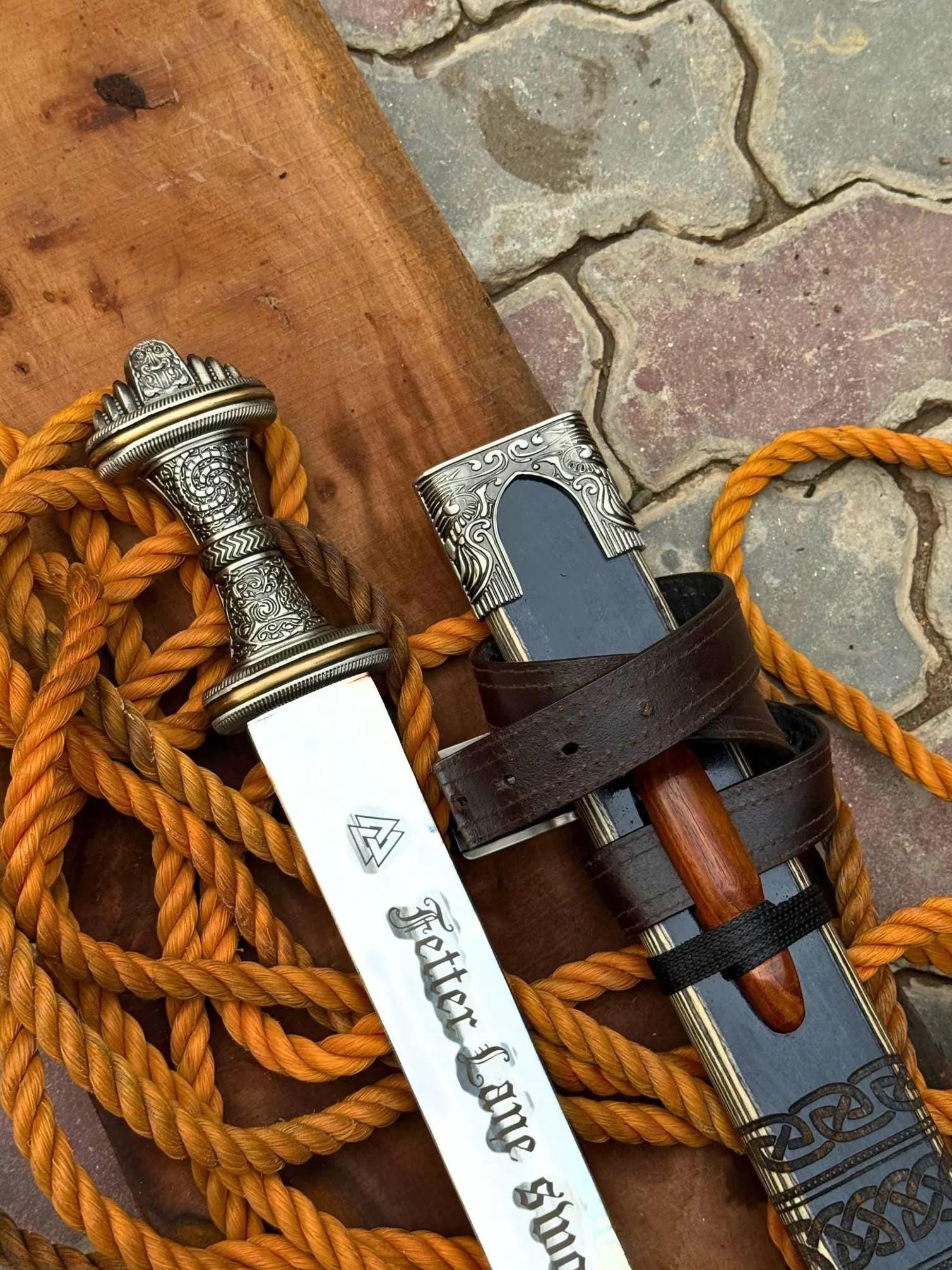 Handmade Anglo-saxon Sword Replica – Damascus Steel Fetter Lane Blade ...