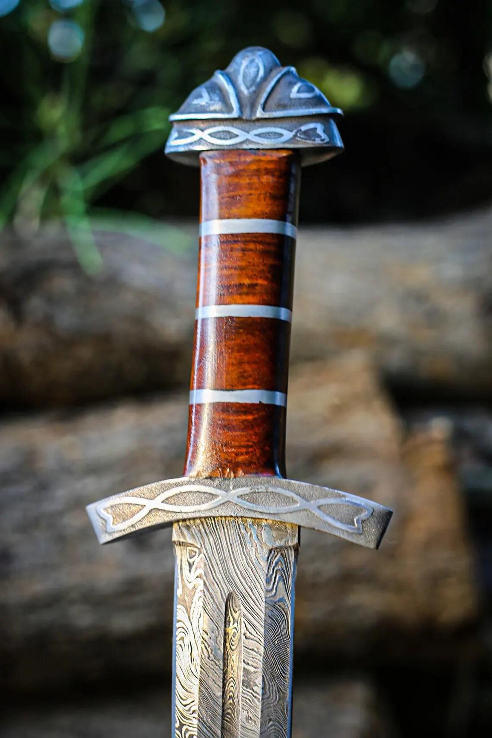 Handmade VIKING Sword Real Damascus Steel Northman Sword Beautiful Gift ...