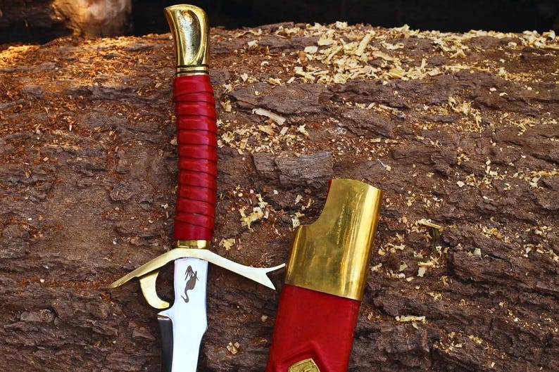 Espada de la Rueda del Tiempo Heron Mark, hecha a mano. Hoja de acero inoxidable con vaina de ...