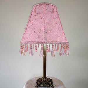 A Handmade Fabric Lampshade With Rhinestones is a Chic Accessory for a ...