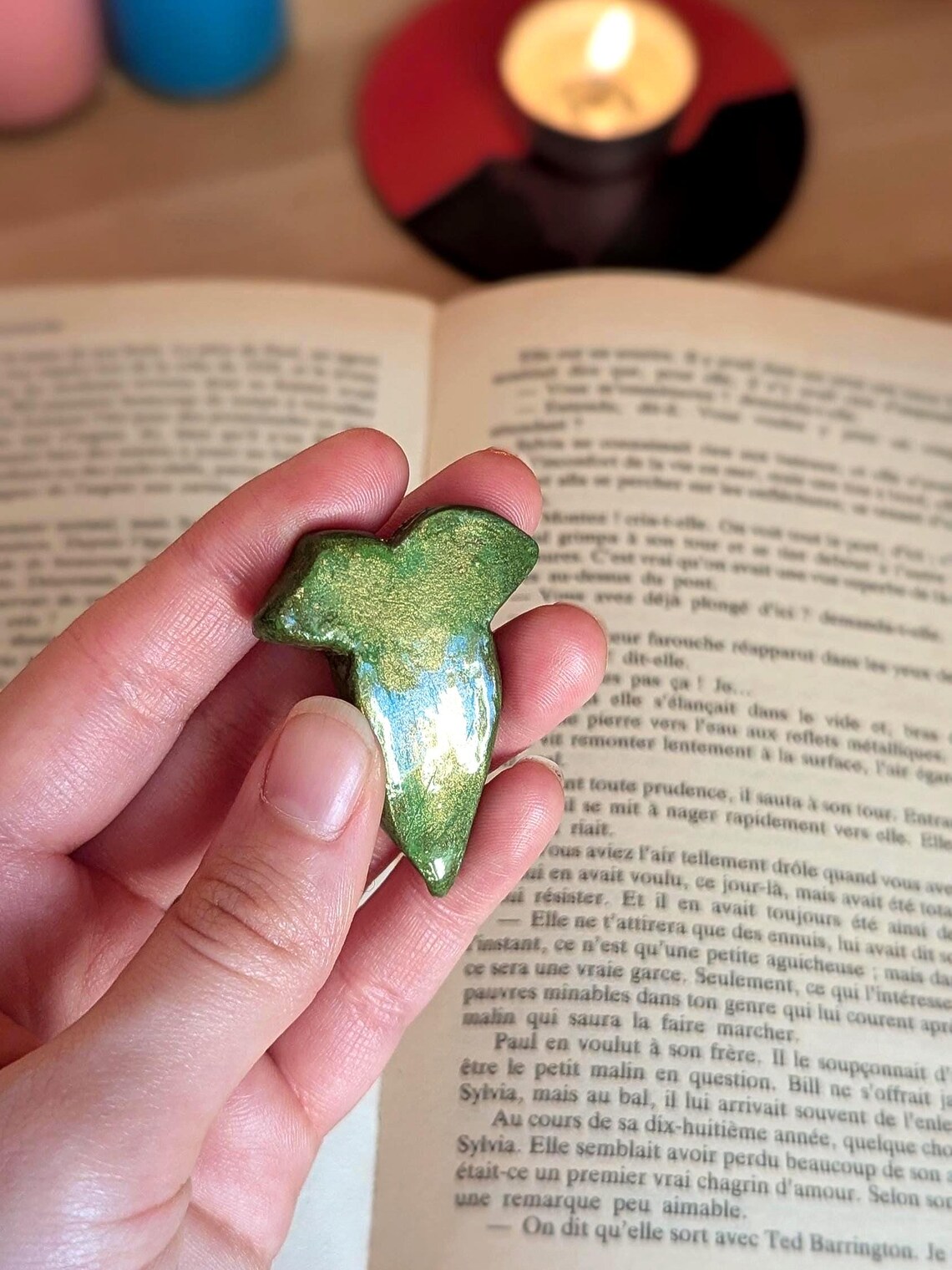 Elven Leaf Worry Stone - Textured Anxiety Relief - Handmade Relaxation ...