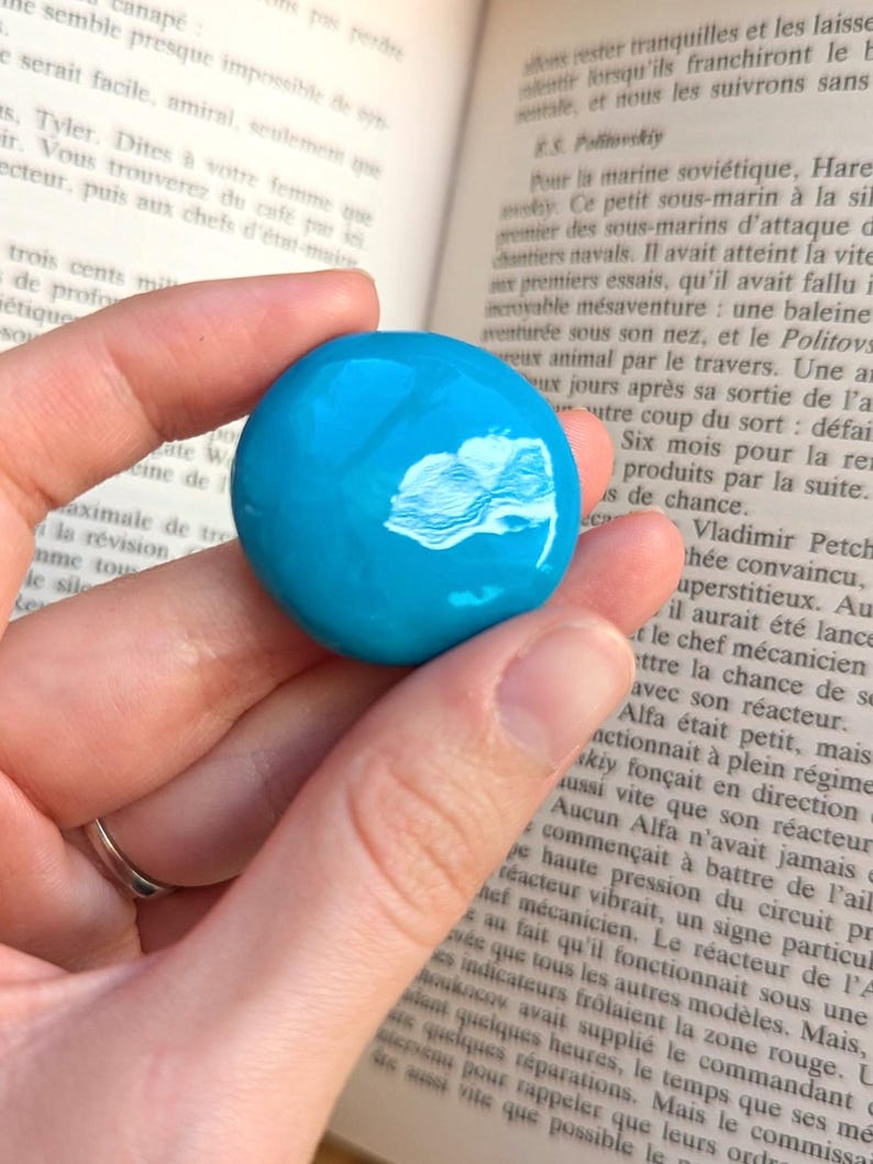 Chibi and Chû Worry Stone: Handmade Blue Anti-stress Pebble - Anxiety ...